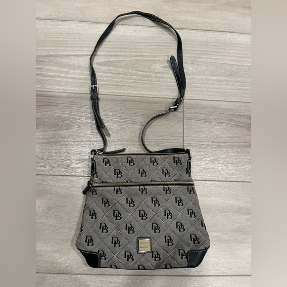 Dooney & Bourke | Bags | Dooney Bourke Black Gray Db Logo Crossbody ...